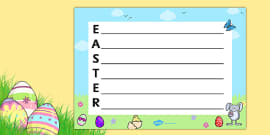 Easter Egg Acrostic Poem - Primary Resources - Twinkl