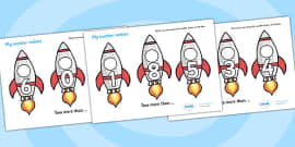 Number Word Rockets Red (teacher made)