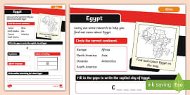 KS1 Egypt Fact File - Geography - Africa (teacher made)
