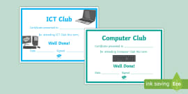 FREE! - General ICT Certificate (teacher made)