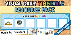 Editable Visual Timetable Cards | Classroom Visual Timetable