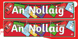Merry Christmas in Gaelic Banner | Nollaig Chridheil