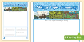 Vikings Topic Book Cover Template - History - KS2 - Twinkl