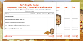 Question Mark, Full Stop or Exclamation Mark? Differentiated