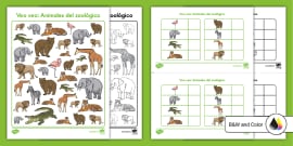 Memorama: Animales del zoológico (teacher made) - Twinkl