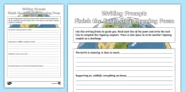KS2 Earth Day Short Burst Writing Template (teacher made)