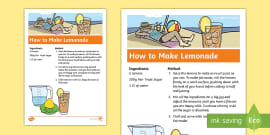 How to Make Lemonade Worksheet (teacher made)