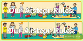 Our Aistear Playtime Rules Colouring Pages - Twinkl