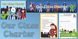 Our Class Charter Superhero-Themed Display Lettering