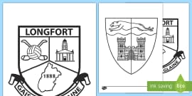 County Derry Crest Colouring Page (teacher made) - Twinkl