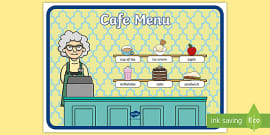 Cafe Menu Template, Cafe, Menu (teacher made) - Twinkl