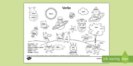 Past and Present Tense Verb Coloring Sheet (Teacher-Made)