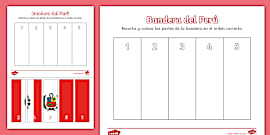 Ficha de actividad: Datos de las banderas del Perú - Twinkl