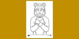 FREE! - BSL Cow Colouring Sheet | Colouring Sheets - Twinkl