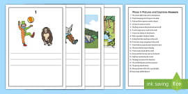 Phase 2 Phonics Photos and Captions Writing Activity