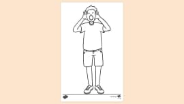FREE! - Child Shouting at Another Child Eyes Open Colouring Sheet