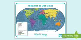 KS2 World Map Display Pack - Twinkl - Geography
