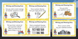 EYFS Superhero Themed Construction Area Challenge Cards
