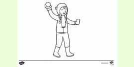 FREE! - Child Throwing a Ball Colouring Sheet | Colouring Sheets