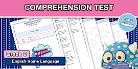 Grade 8 English Home Language Term 1 Comprehension Test (CAPS Aligned)