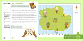 Measure for Treasure measuring bearings worksheet - KS3/4 Maths