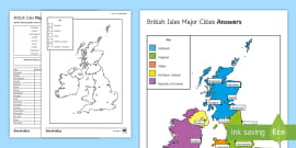 The British Isles Labelling Worksheet (teacher made)