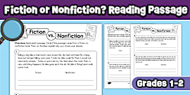 Fiction vs Nonfiction Cut and Paste Venn Diagram for 1st-2nd Grade