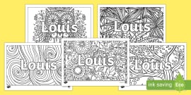 Louis Name Simple Colouring Activity Sheet (teacher made)