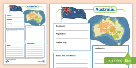 KS1 Australia Fact File Template (teacher made) - Twinkl