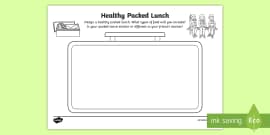 Healthy Lunch Worksheet | Lunch Box Template (teacher made)