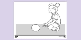 Child Bouncing A Ball | KS1 Colouring Sheets | Twinkl