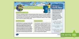 Earth Hour activities | Worksheet | Easy to Print