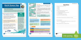 Oceans of the World Differentiated Reading Comprehension Activity