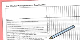 Year 1 Writing Checklist | English Assessments | KS1