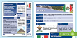 Mexico Facts for Kids Sheet | Teaching Resources