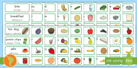 Food Word Mat English/Spanish - Food Word Mat (teacher made)