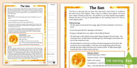 Planets and Solar System Reading Comprehension Worksheets