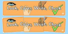 Look, Cover, Write, Check Display Posters Visual Aids