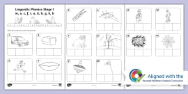 EYFS Phase 3 j, v, w, x, y, z Phonics Activity Mats