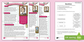KS1 Edward Jenner Differentiated Reading Comprehension Activity
