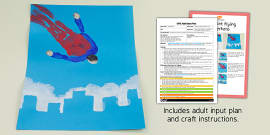 Handprint Flying Superhero Craft Instructions PowerPoint - craft