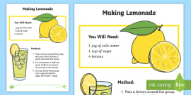 Lemonade Stand Math Problems | Recipe Activity - Twinkl