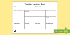 SENCo Handover Sheet (teacher made) - Twinkl