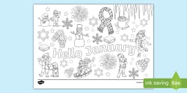 Hello Winter! Colouring Pages,Colouring,Winter Time - Twinkl