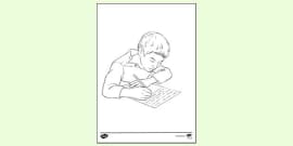 FREE! - Child Writing with Chalk Colouring | Colouring Sheets