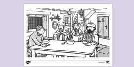Babushka Words Colouring Sheet (teacher made) - Twinkl