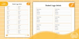 Student Computer Login Cards (teacher made) - Twinkl