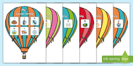 Phase 3 Phonics Sounds on Balloons Display Cut-Outs - Twinkl