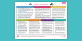 EYFS Ages 3-5 Large Activity Trays: Vehicles and Transport