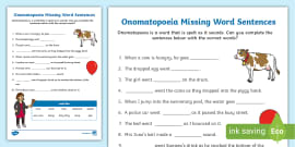 FREE! - Onomatopoeia Word Cards (Teacher-Made)